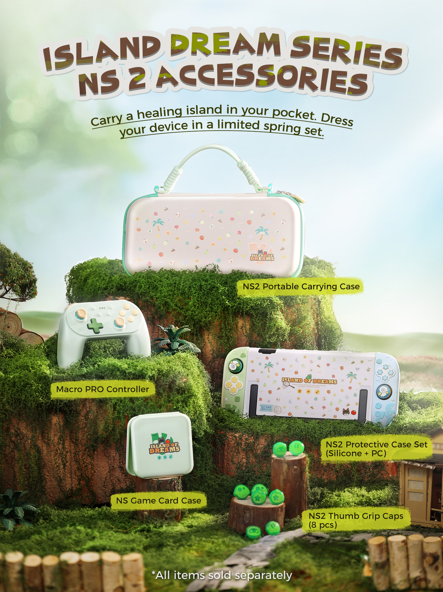 Island Dream Themed Accessories Series for Switch2/Switch1 – Cozy Prot ...